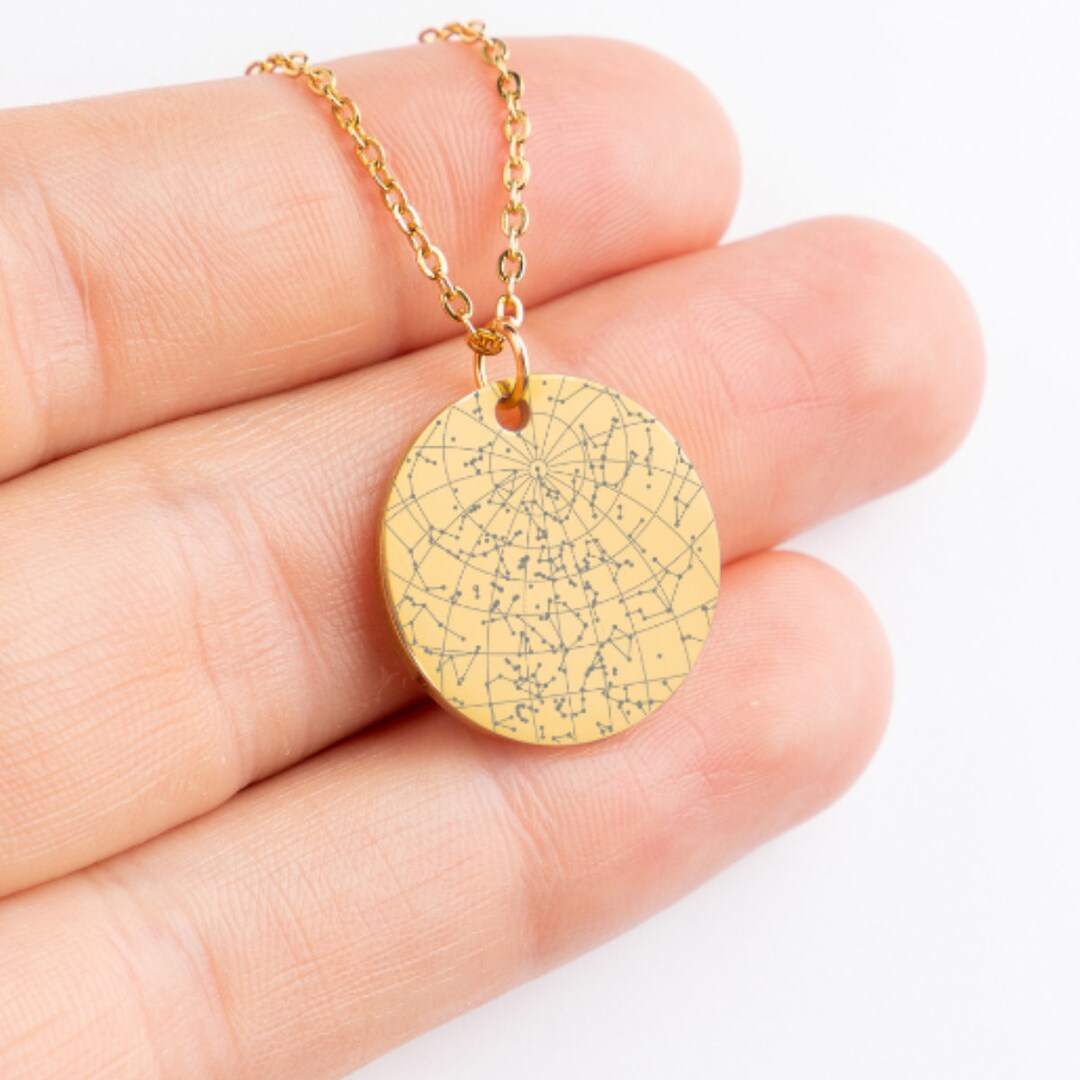 Custom Star Map Necklace, Location and Date Necklace, Star Map Necklace ...