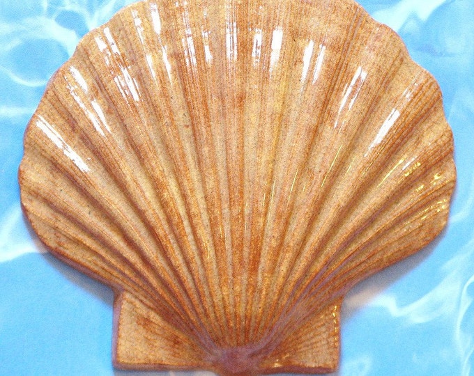 HUGE CLAMSHELL Handmade Kiln Fired Ceramic Ocean Seashell Mosaic Tile ...