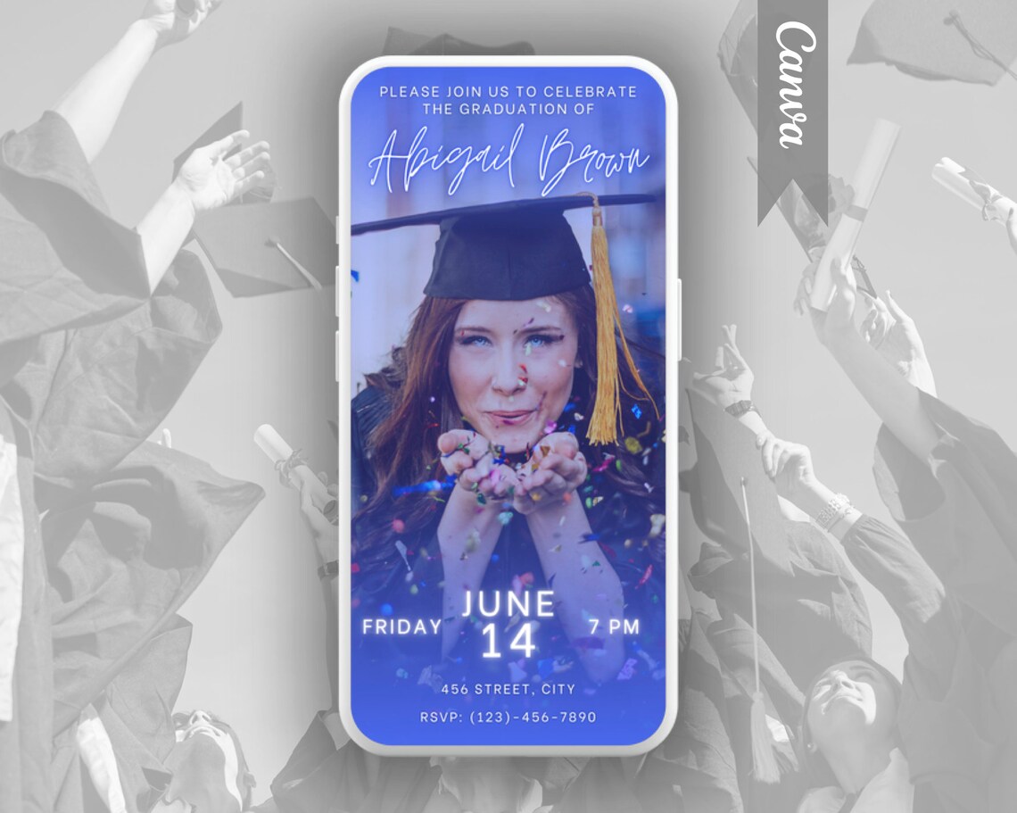 Digital Graduation Party Invitation 2024, Grad Announcement, Class of ...