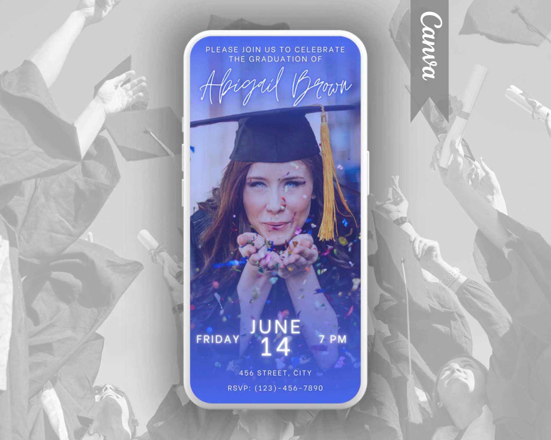 Digital Graduation Party Invitation 2024, Grad Announcement, Class of ...