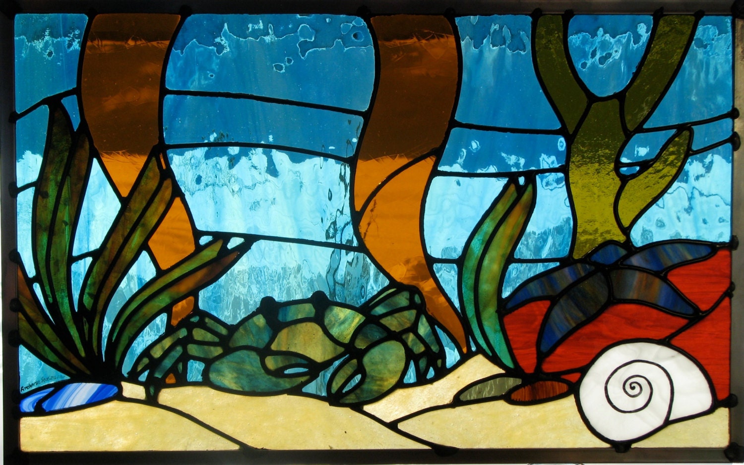 Under Sea Scene Stained Glass Pattern - Etsy