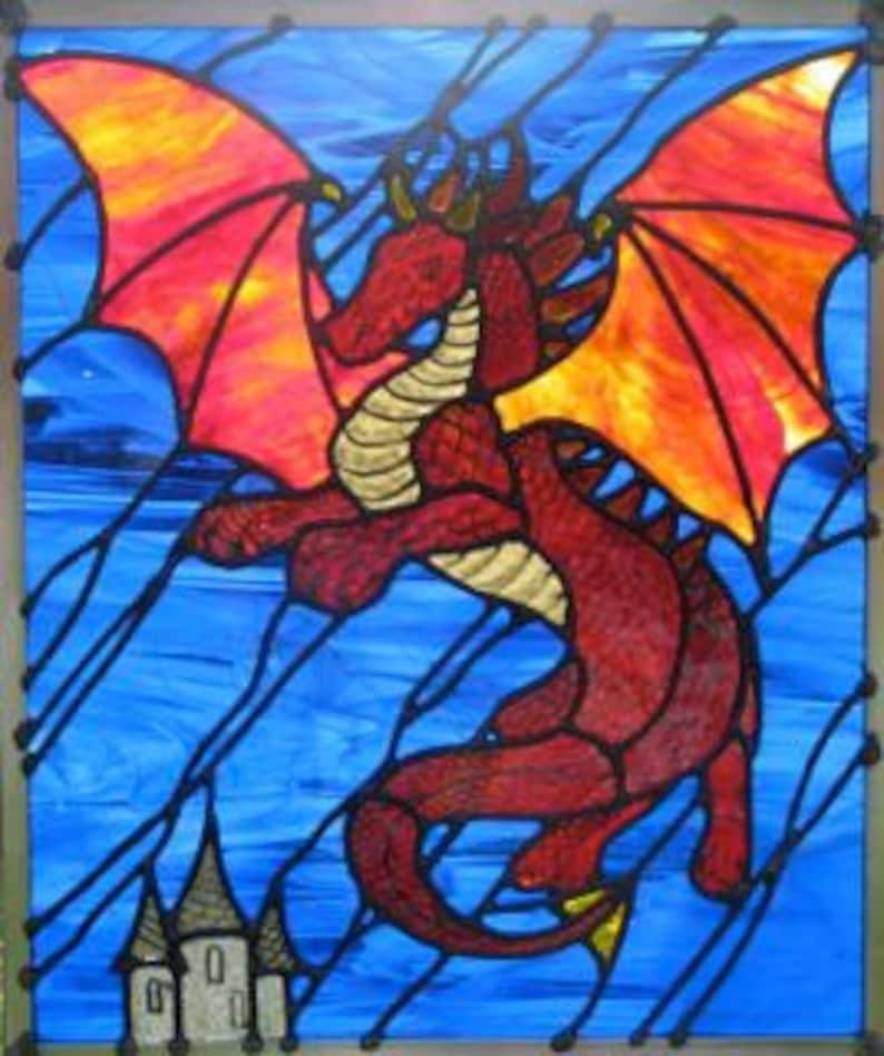 Stained Glass Dragon Pattern - Etsy