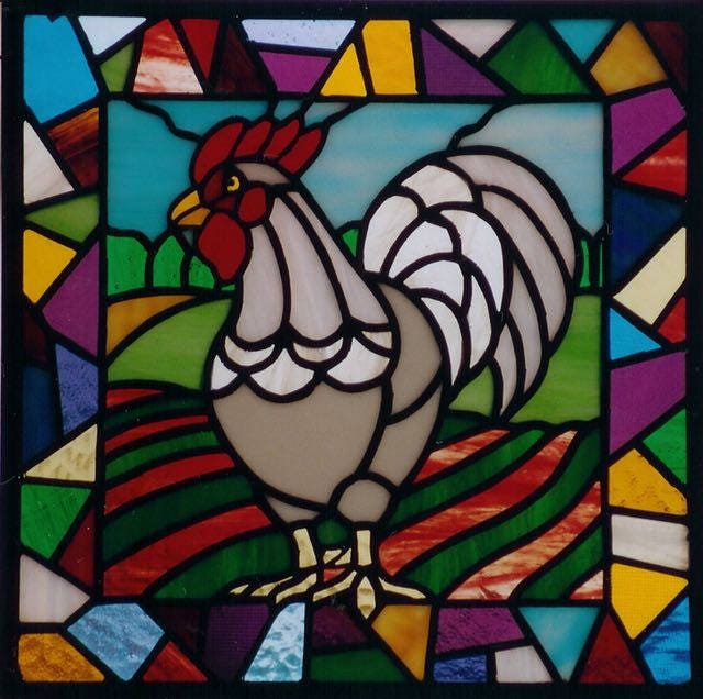 Rooster Stained Glass Pattern - Etsy