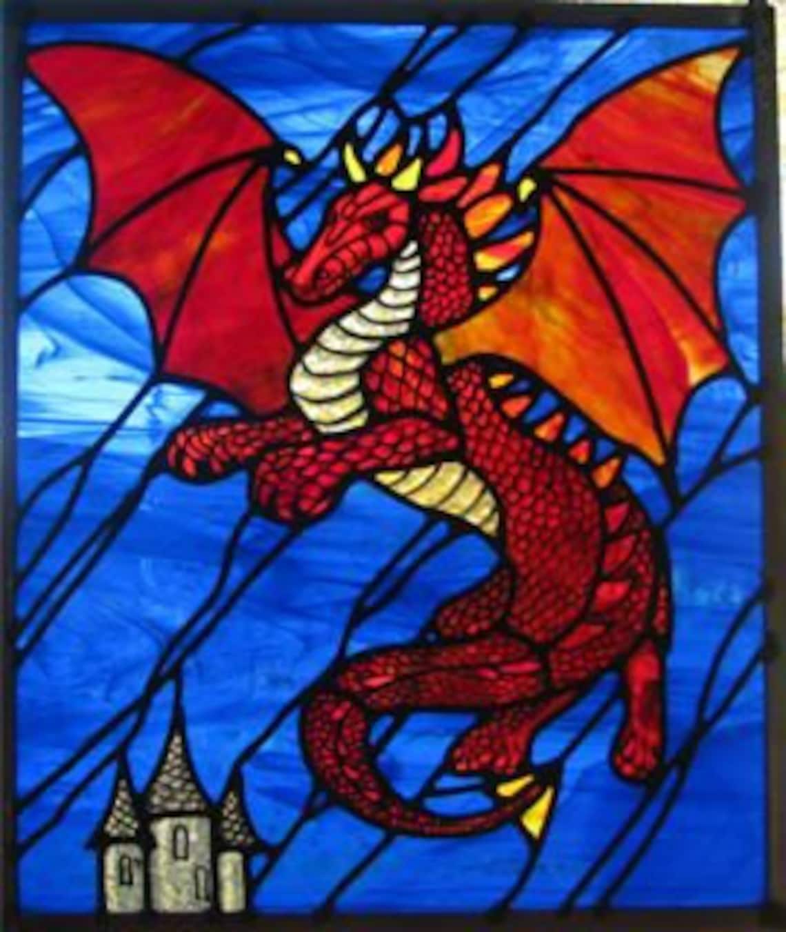 Stained Glass Dragon Pattern - Etsy