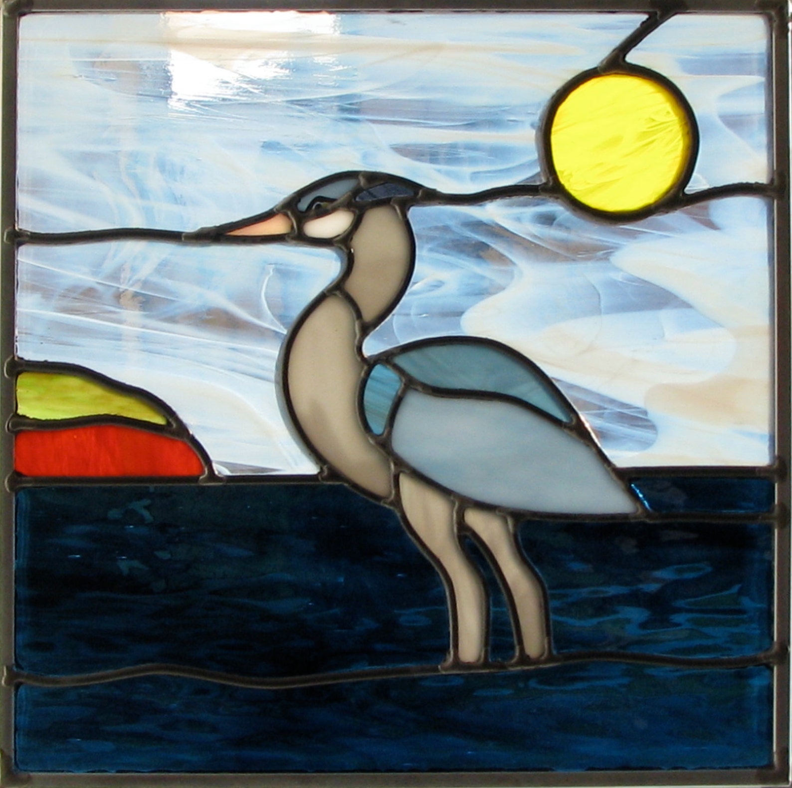 Blue Heron Stained Glass Pattern L - Etsy