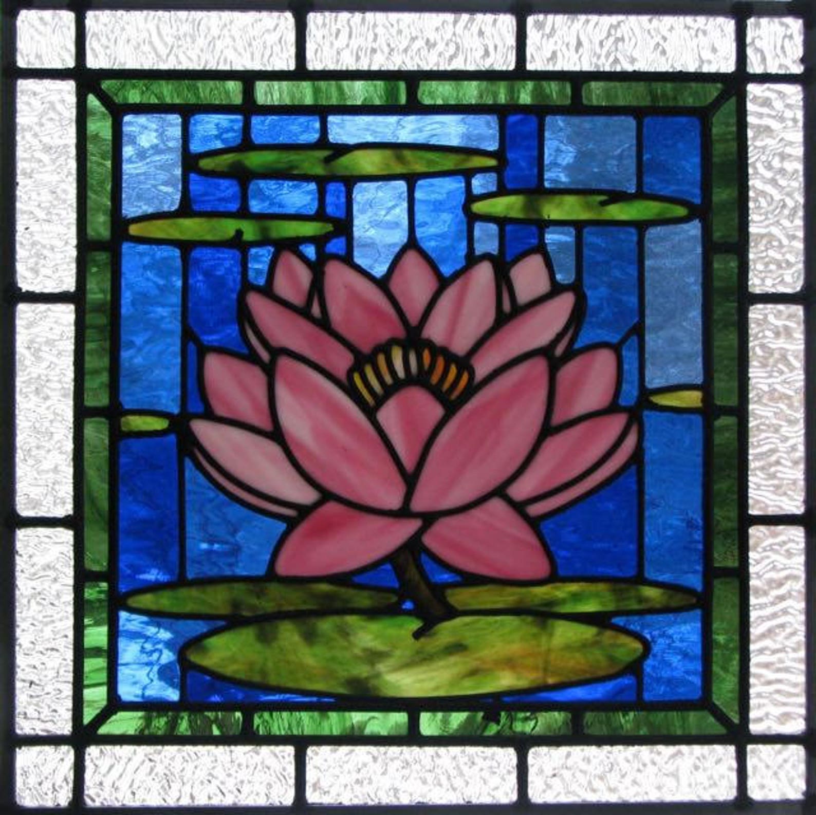 Lotus Stained Glass Window Pattern - Etsy