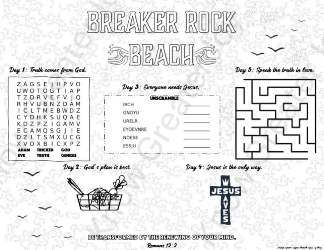 Breaker Rock Beach VBS Activity Sheet - Etsy