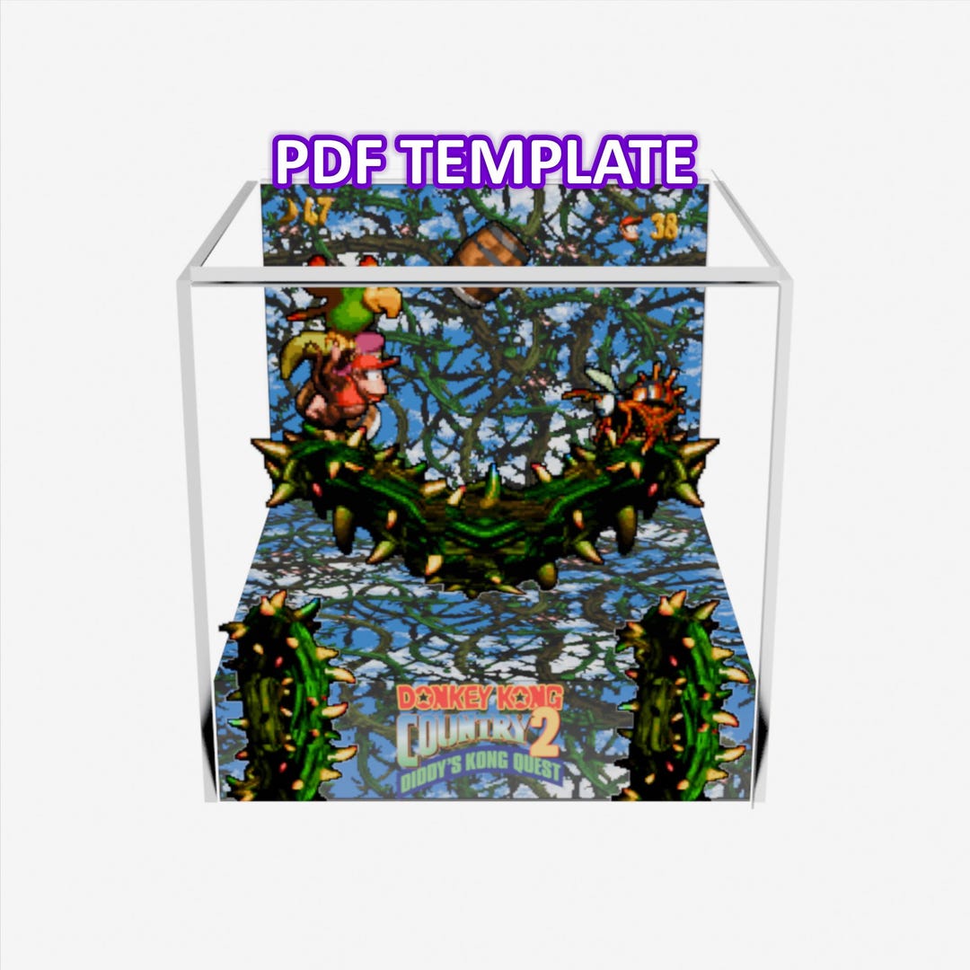 3d Cube Diorama STENCIL / Donkey Kong Country 2: Diddy's Kong Quest ...