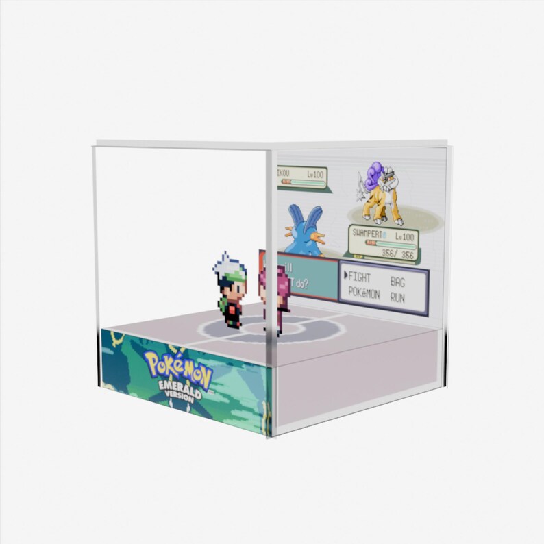 3d Cube Diorama STENCIL / Pokemon Emerald / Ideal for Personalized Gamer Gifts / Papercraft ...