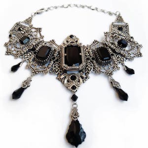 Gothic Bracelet Gothic Jewelry Silver Statement Bracelet Black - Etsy UK