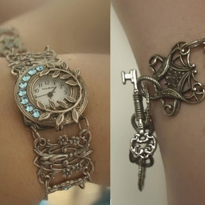 Rose Opal Watch Bracelet Pink Silver Watch Gothic Jewelry - Etsy UK