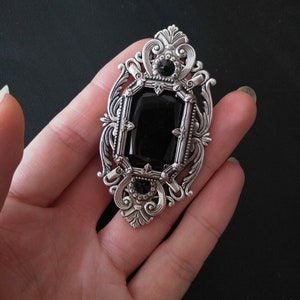 Burgundy Ring Gothic Ring Gothic Jewelry Large Cocktail - Etsy