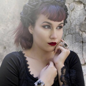 Red Octagon Crystal Ring, Gothic Ring, Vampire Jewelry, Victorian ...