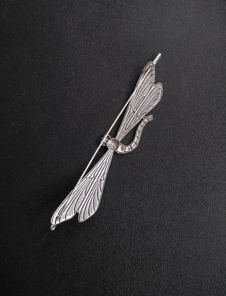 Large Dragonfly Pin Silver Dragonfly Brooch Shawl or Scarf - Etsy