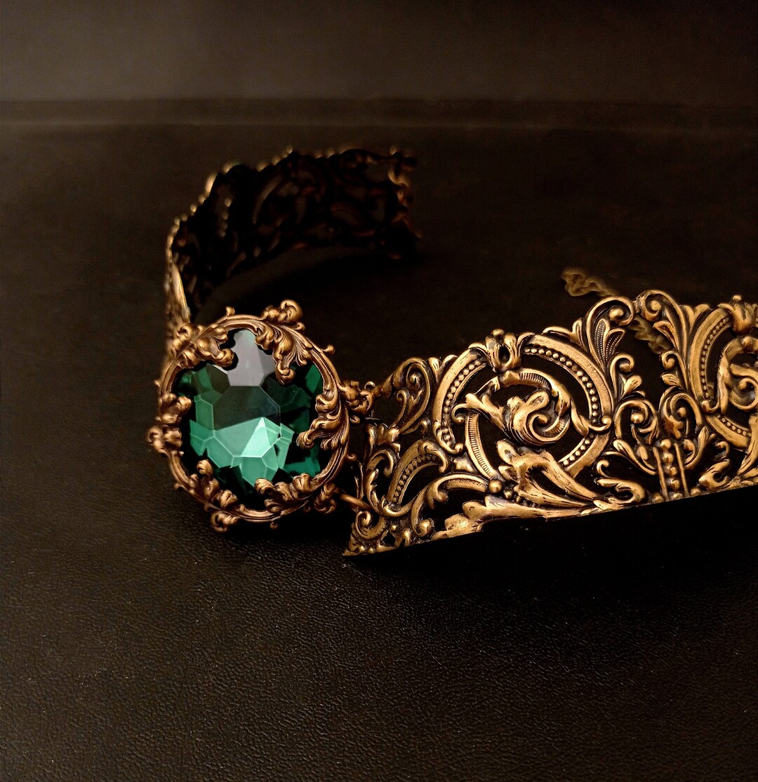 Victorian Choker, Gold Filigree Metal Choker, Gothic Choker Necklace ...
