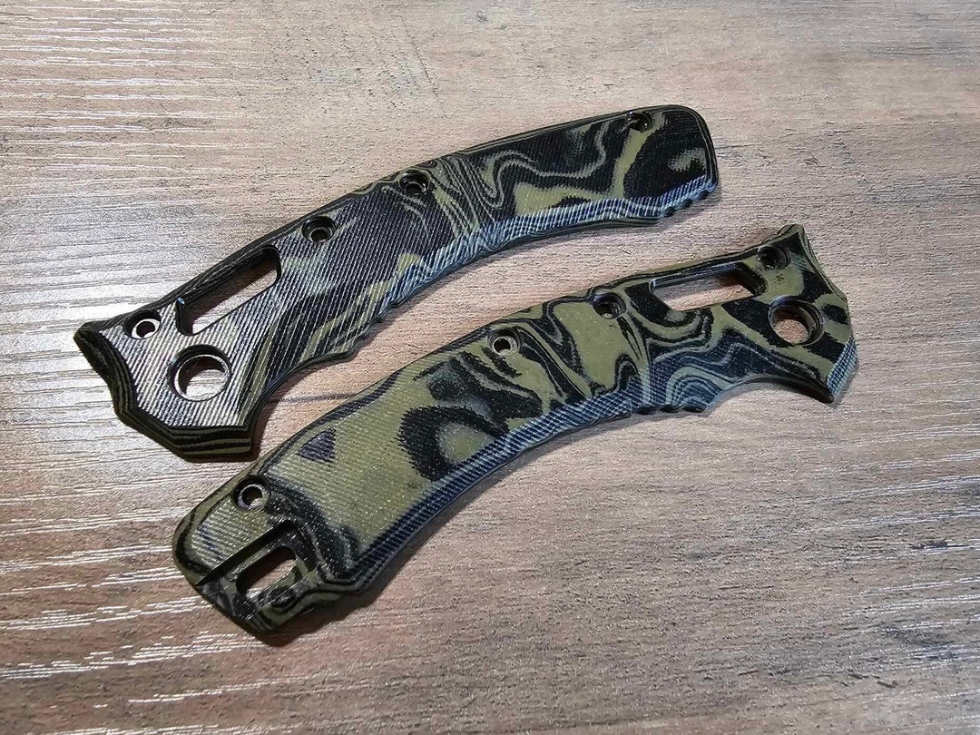 Microtech Amphibian Scales Burl Flat OD Green and Black (G10) - Etsy