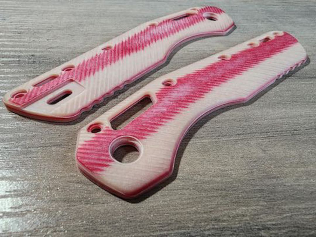 Microtech Red & White Micarta Scales - Etsy