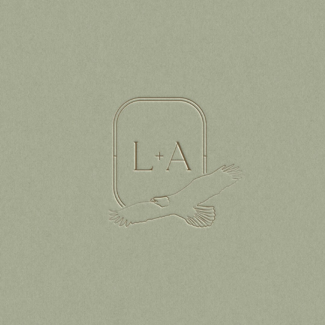 Customisable Monogram Crest/logo With Hand-drawn Eagle Illustration ...