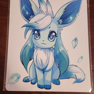 Glaceon, Pokemon Inspired Metal Poster - Etsy