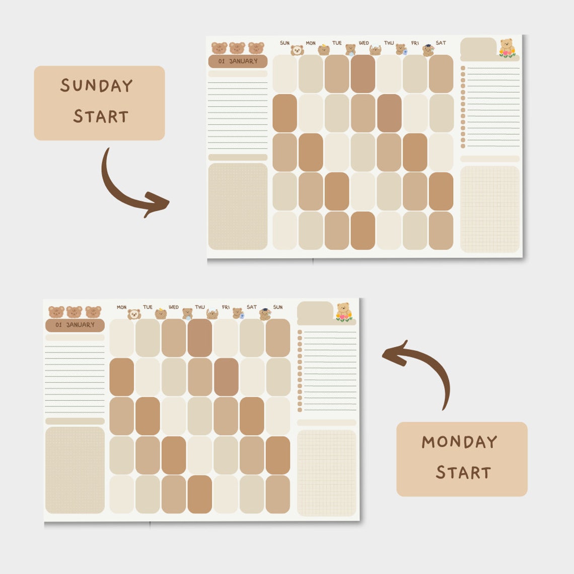 Undate Monthly Digital Planner | Digital Monthly Planner | 12 Month ...