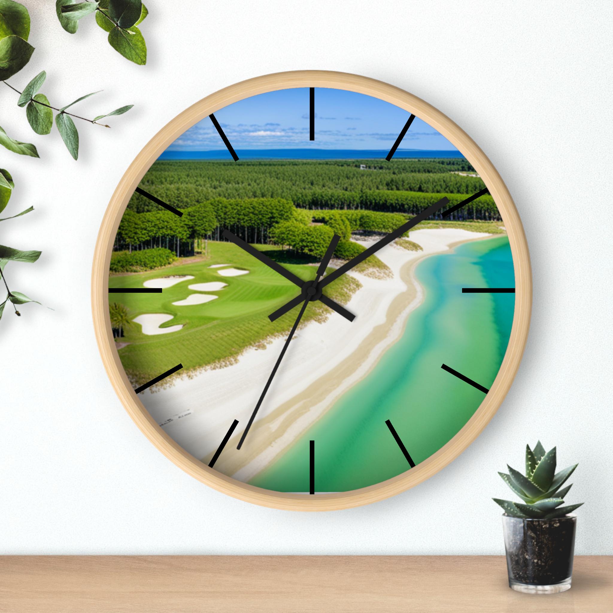 Golf and Beach Themed Wall Clock for Home Decor, Minimalist Wall Clock ...