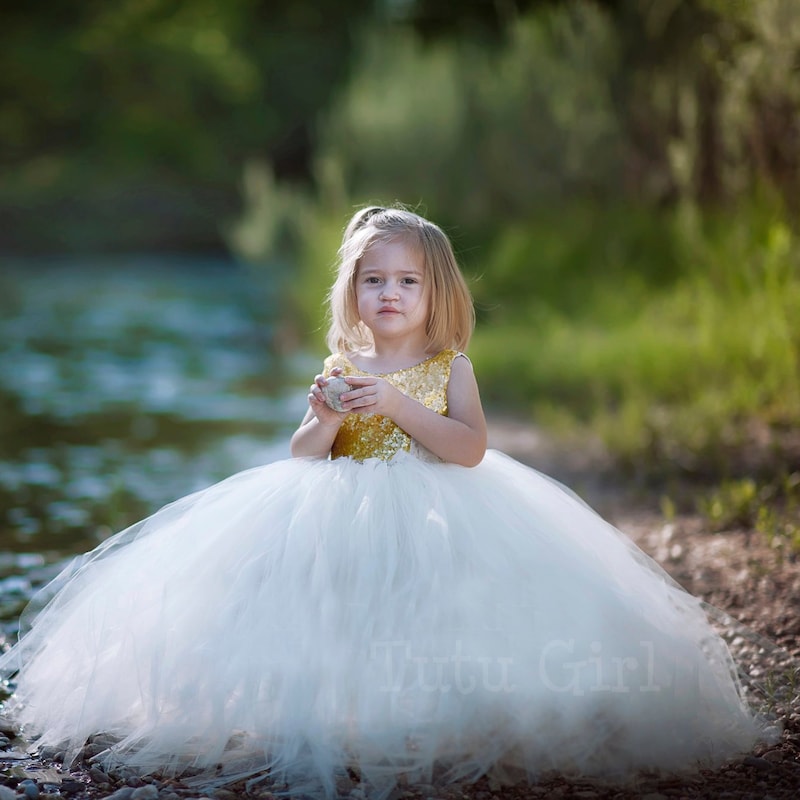 Gold Flower Girl Dress - Etsy