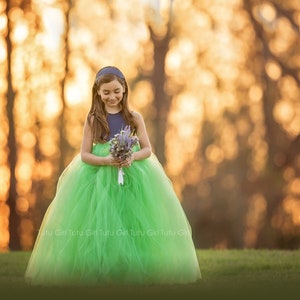 Lime Green Flower Girl Dress, Modern and Classic Gown - Etsy