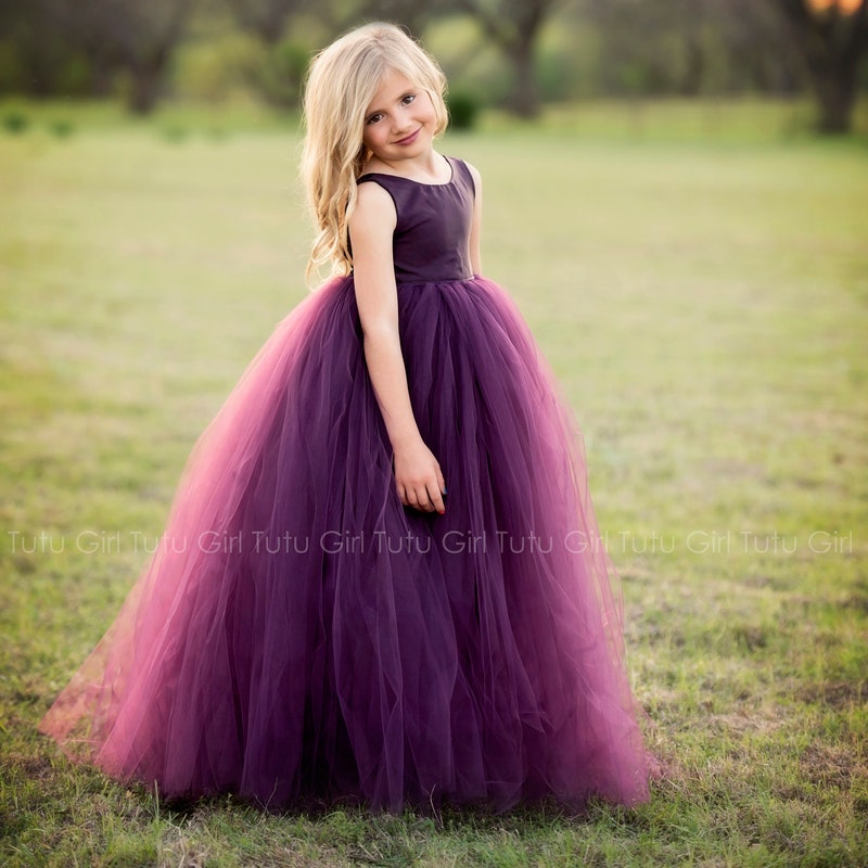 Dark Purple Dress for Girl - Etsy