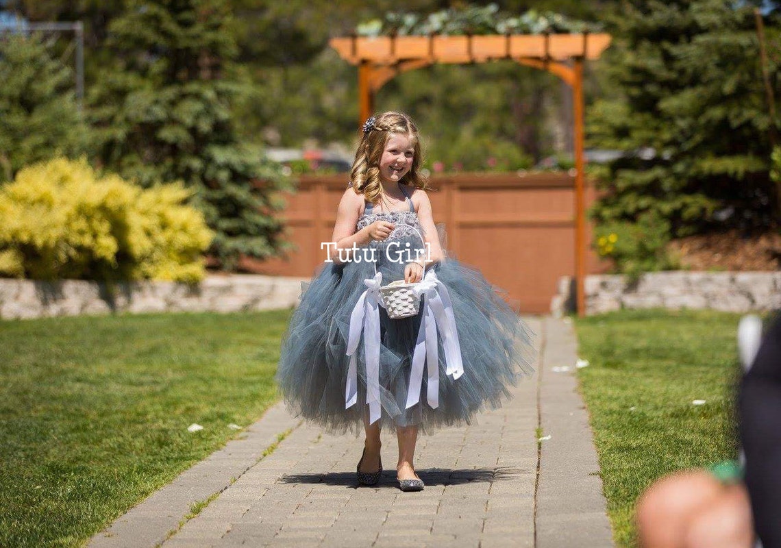 Gray Tutu Dress Flower Girl Grey Tutu Dress Charcoal - Etsy