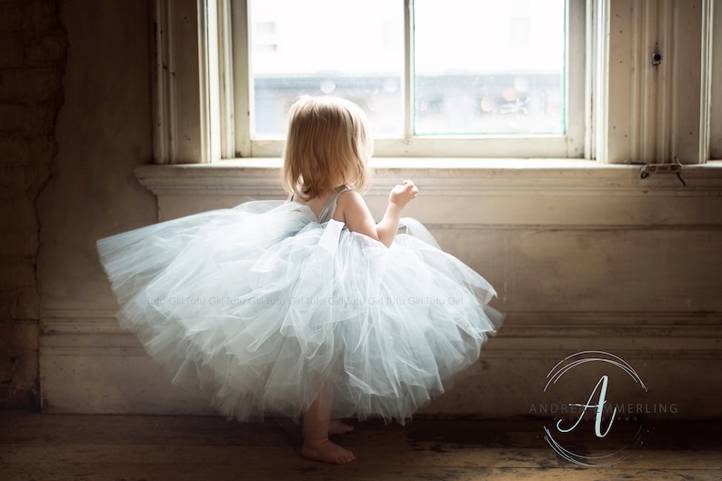 Long Grey Tutu Flower Girl Dress Gray Flower Girl Dress | Etsy