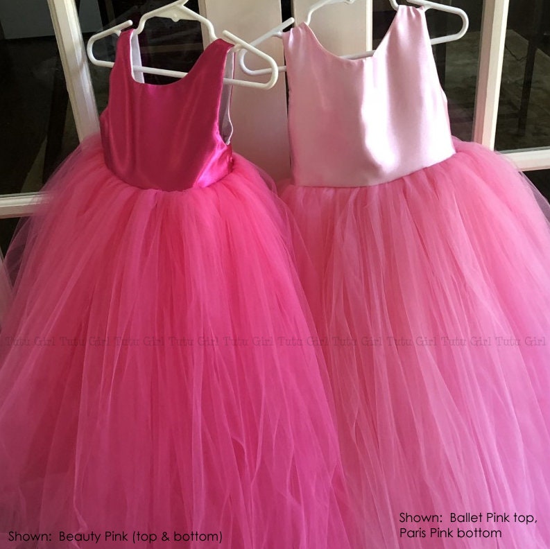 Hot Pink Flower Girl Dress Pink Tulle Tutu Dress - Sleeveless Style - Etsy