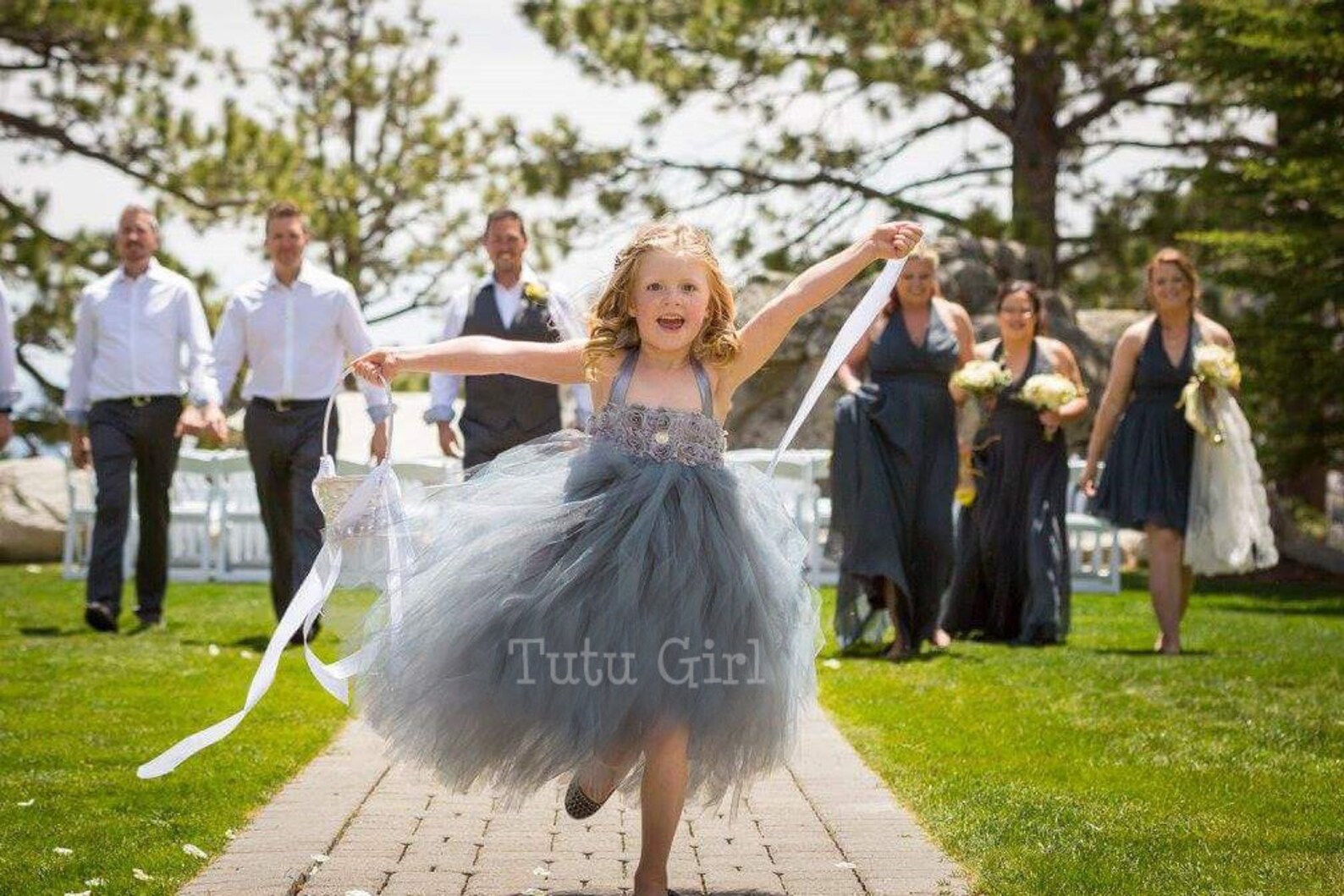 Gray Tutu Dress Flower Girl, Grey Tutu Dress, Charcoal, Platinum, Girls ...