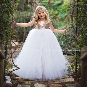 Silver Flower Girl Dress, Sequin Flower Girl Dress, Gray Tutu Dress for ...