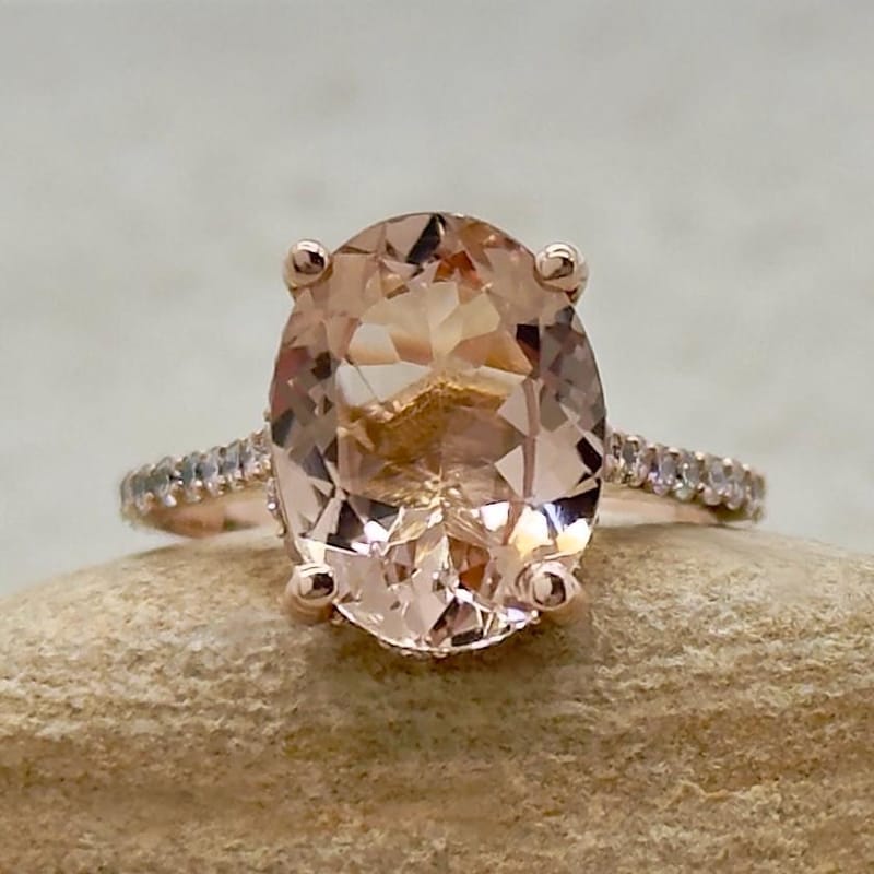 Morganite Solitaire - Etsy