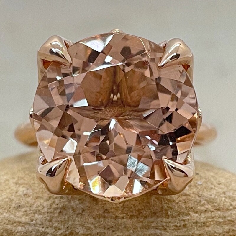 Large Morganite Ring - Etsy