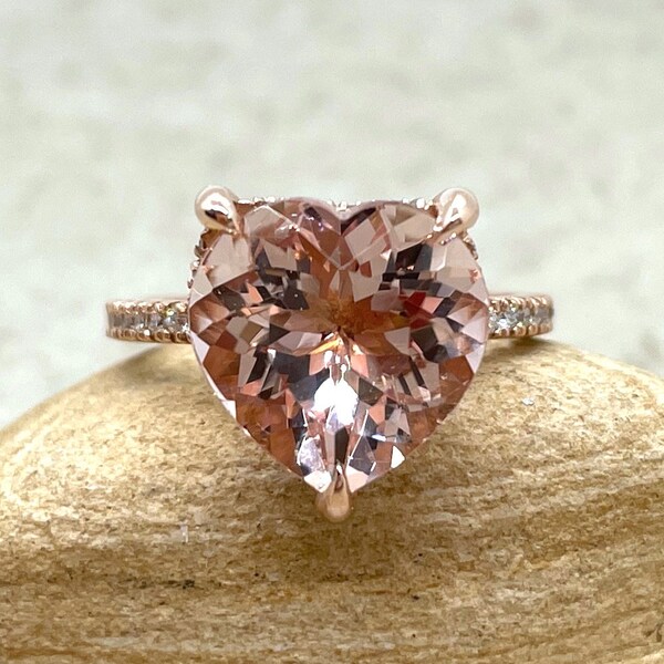 Heart Shaped Morganite Ring - Etsy