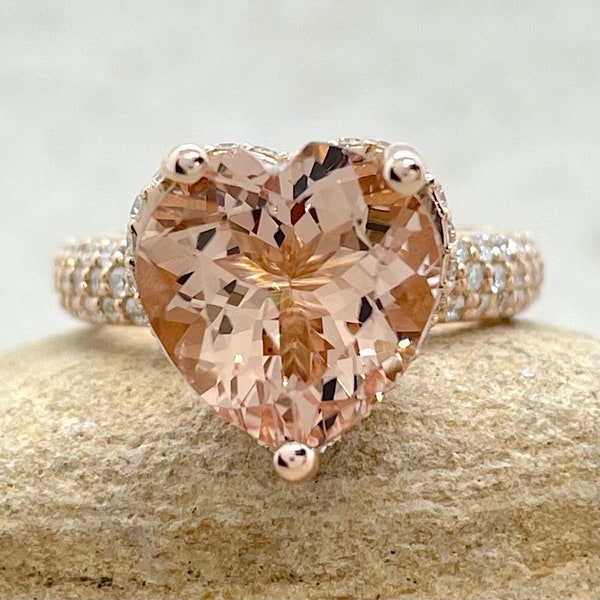 Heart Shaped Morganite Ring - Etsy