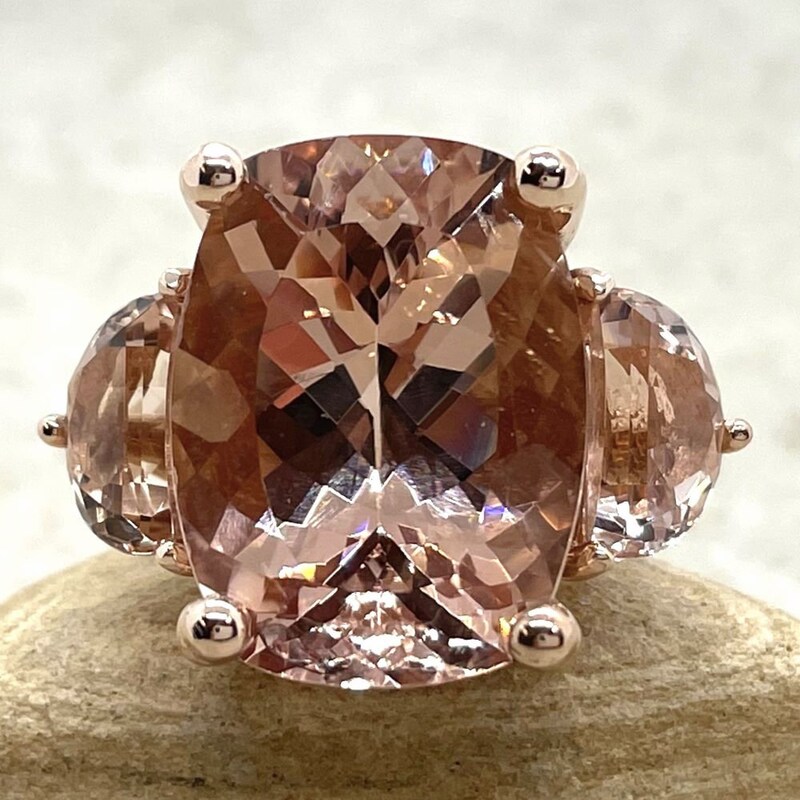 Large Morganite Ring - Etsy