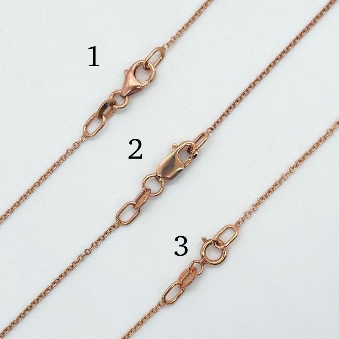 14k Rose Gold Rolo Chain, 14 16 18 20 22 24 26 28 30 Inch Lengths, 1mm ...
