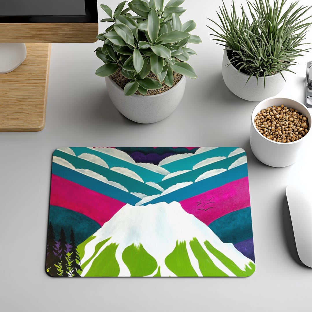 Neon Mount Bachelor Oregon Mouse Pad (rectangle), Oregon Mountain Gift ...