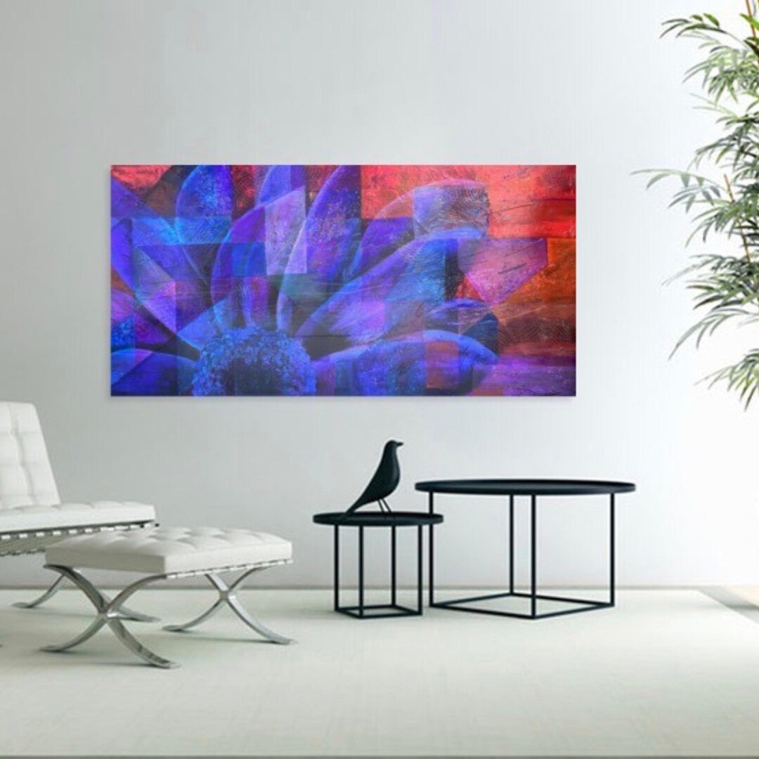 Purple Daisy Art Poster, Abstract Daisy Art Poster, Gerber Daisy ...