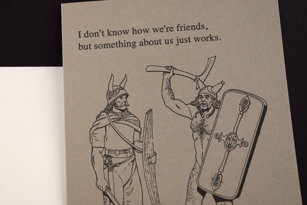 Warrior Friends - Letterpress Friendship Card - Etsy