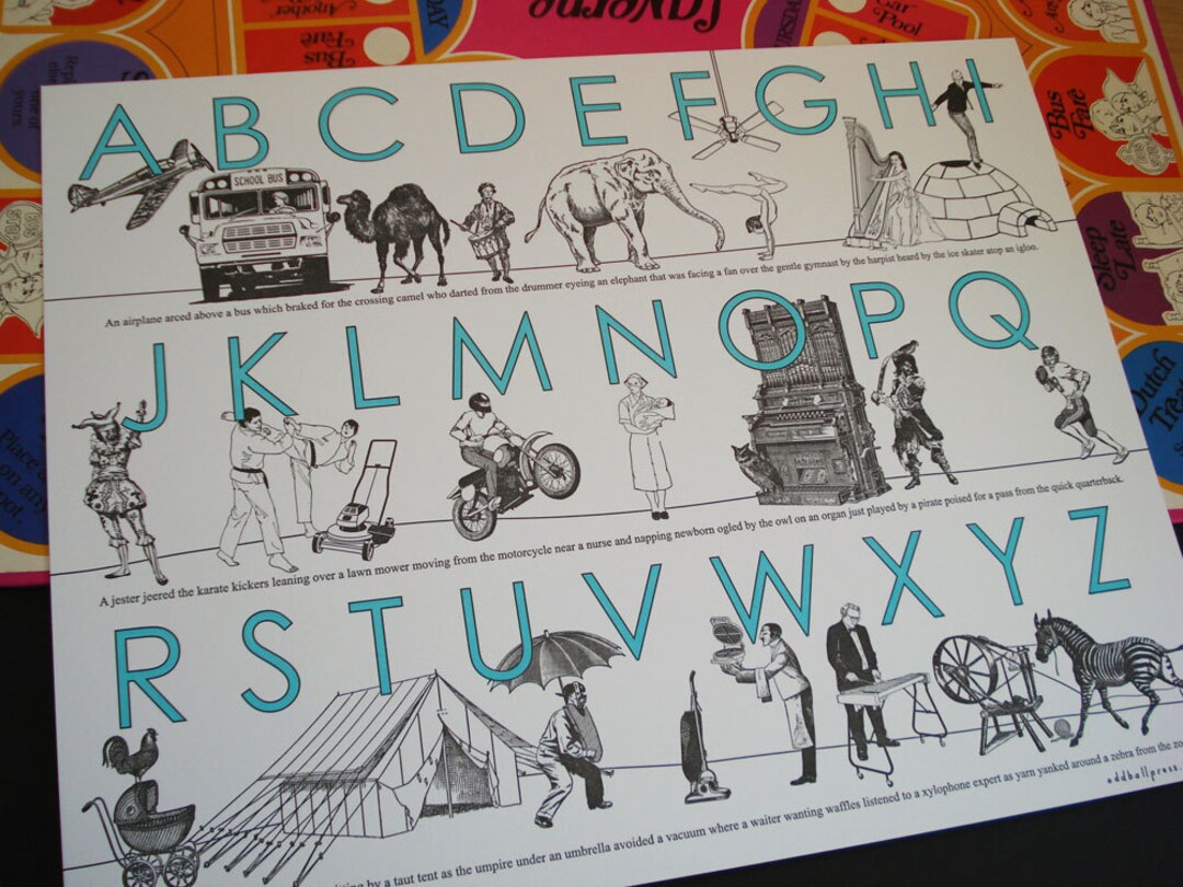 Oddball Alphabet Letterpress Print - Etsy