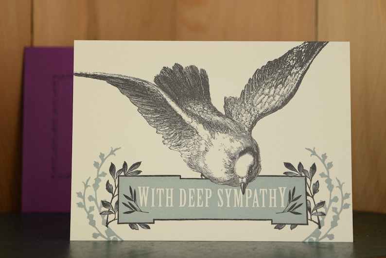 Bird Sympathy - Letterpress Sympathy Card - Etsy
