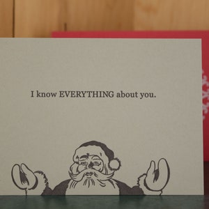 Santa Knows - Letterpress Holiday Card - Etsy