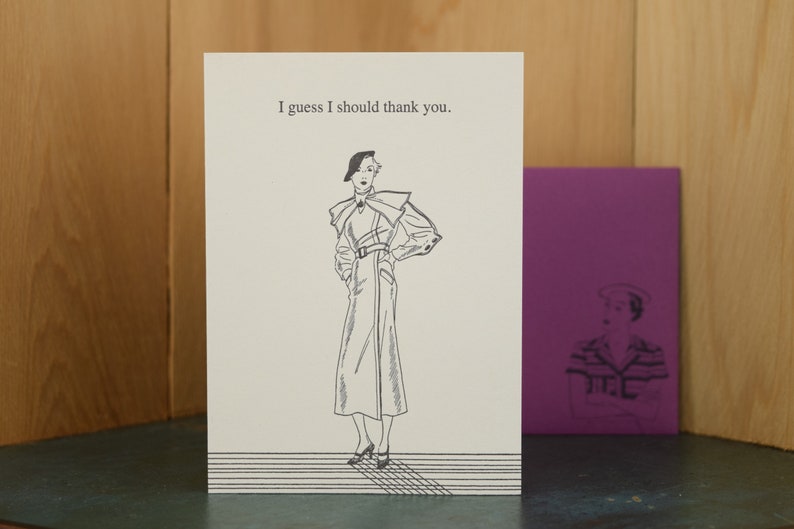 Thanks I Guess Letterpress Thank You Card - Etsy