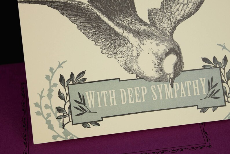 Bird Sympathy - Letterpress Sympathy Card - Etsy