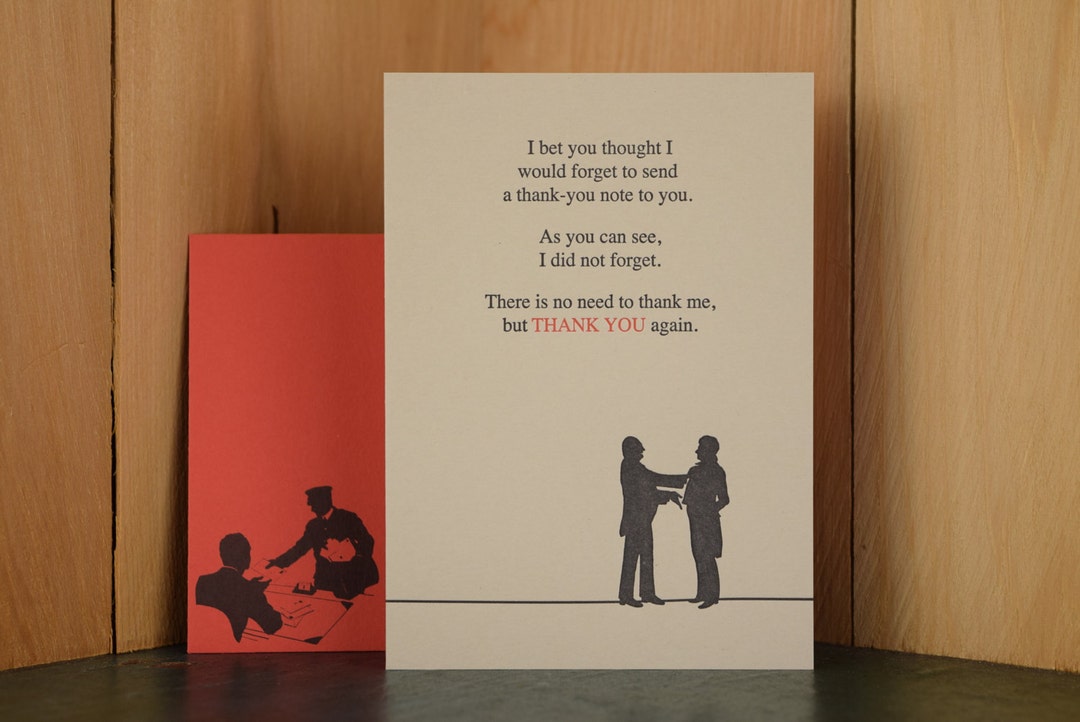 Thanks Again Letterpress Thank You Card - Etsy