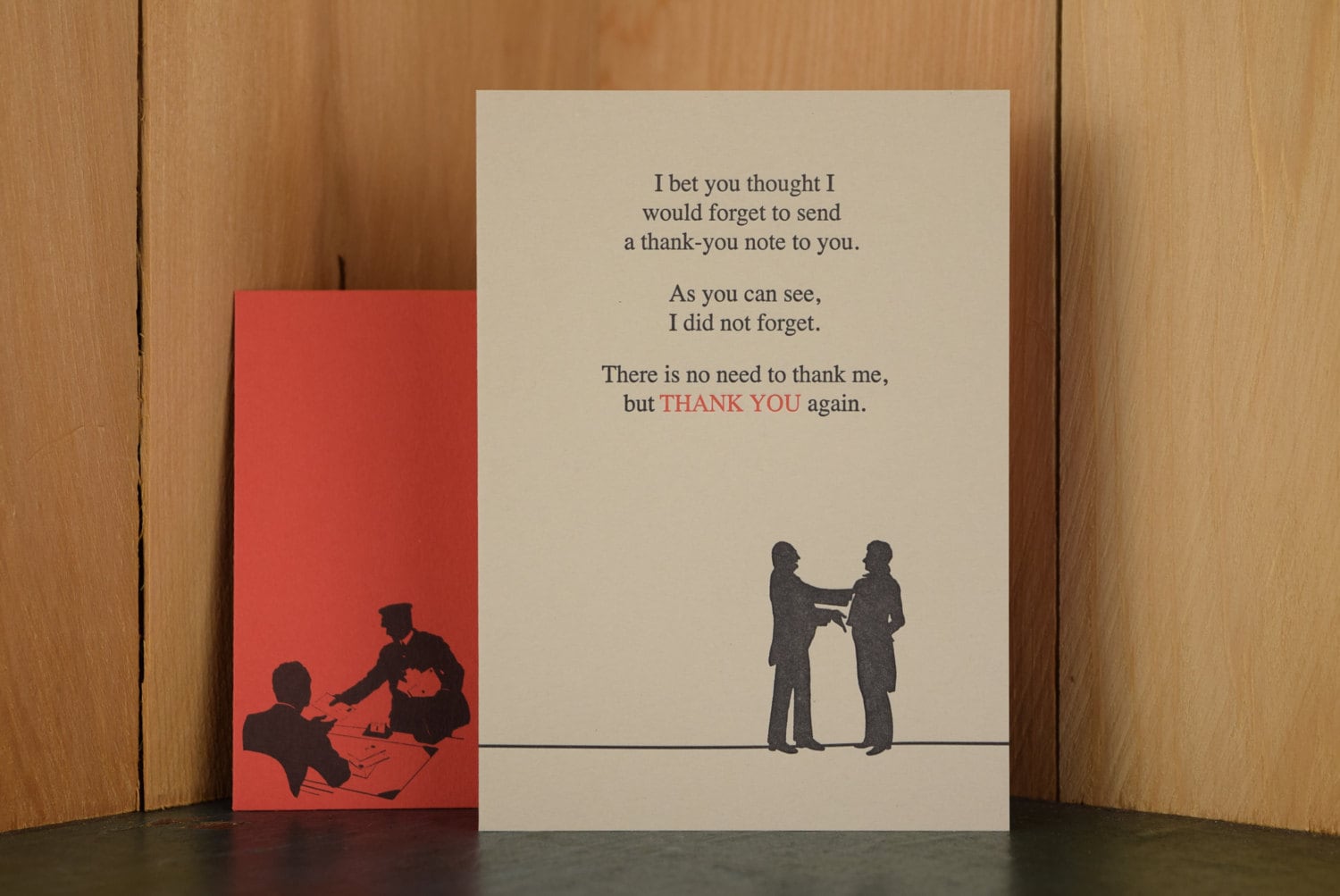 Thanks Again Letterpress Thank You Card - Etsy