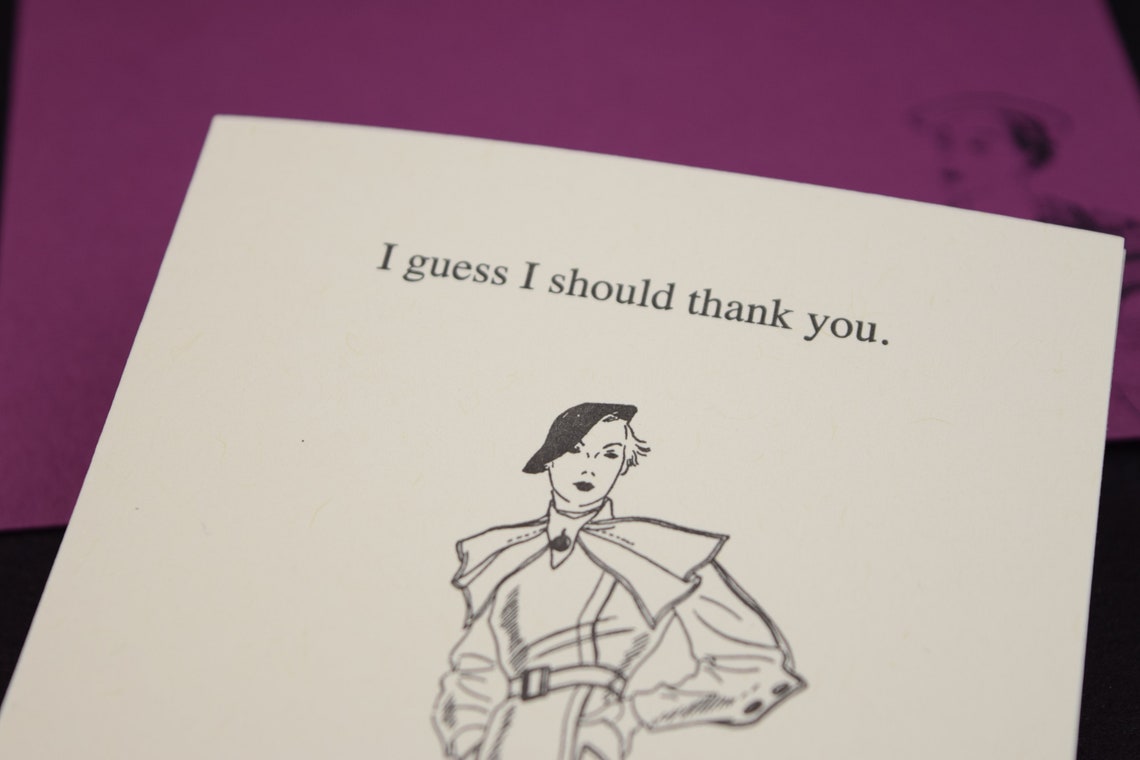 Thanks I Guess Letterpress Thank You Card | Etsy